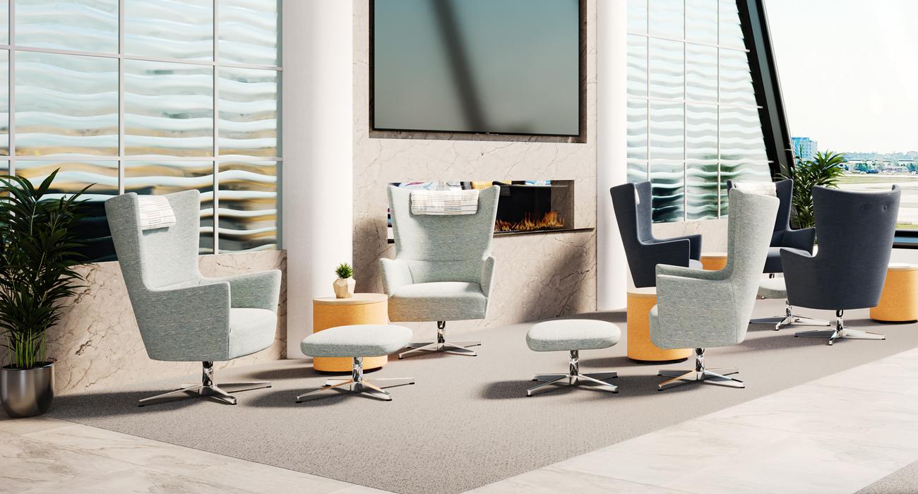 Crest Privacy Lounge Seating & Ottomans | Trinity Furniture