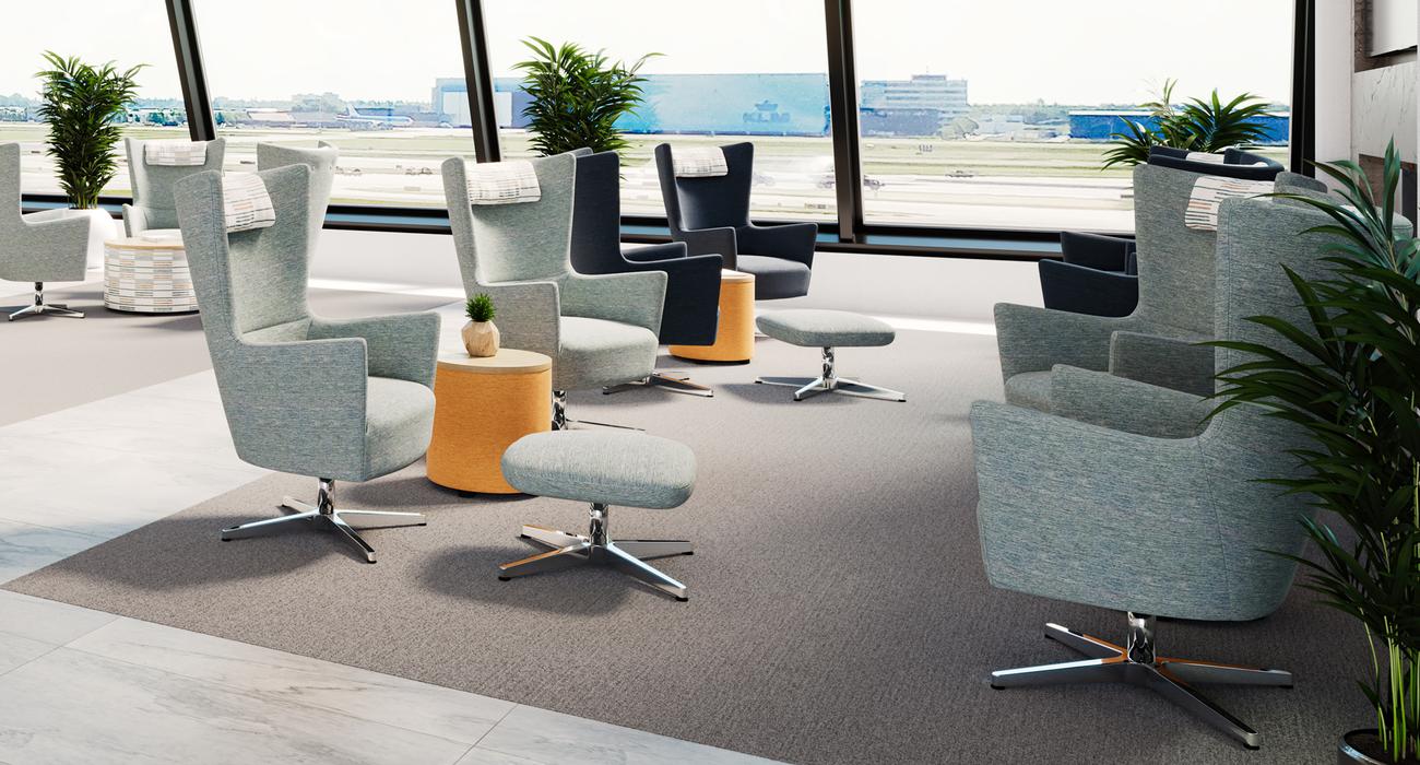 Crest Privacy Lounge Seating & Ottomans | Trinity Furniture